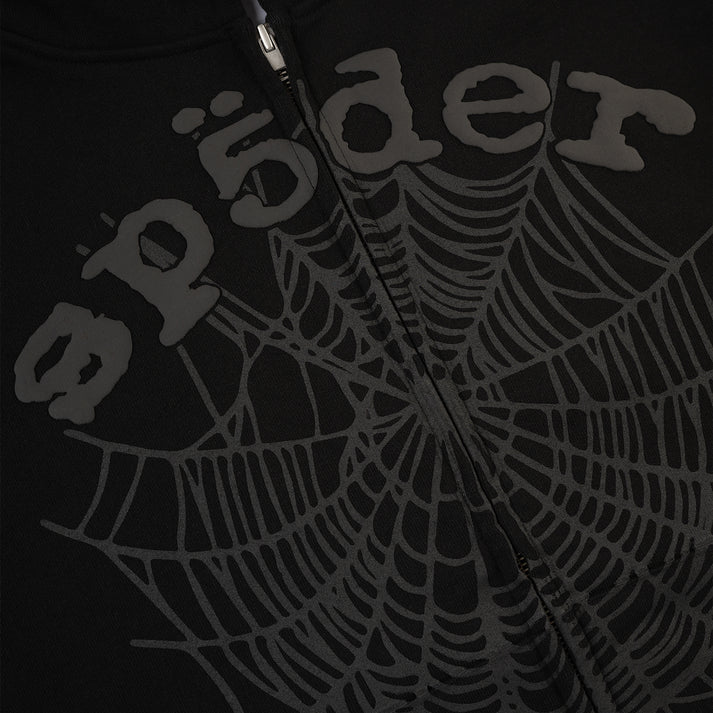 BLACK OG WEB V2 PHANTOM ZIP UP | SP5DER | KING SPIDER