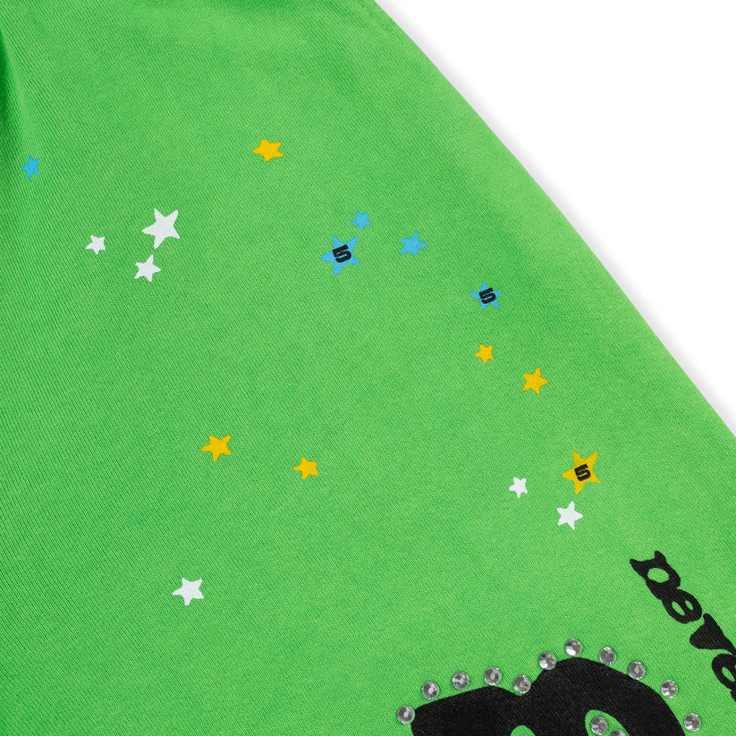 BRIGHT GREEN RHINESTONE PUNK V2 SWEATPANT | SP5DER | KING SPIDER