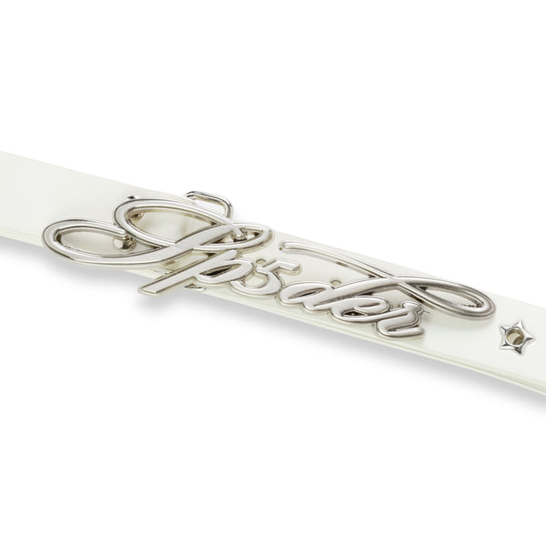 WHITE R-05 SCRIPT BELT | SP5DER | KING SPIDER