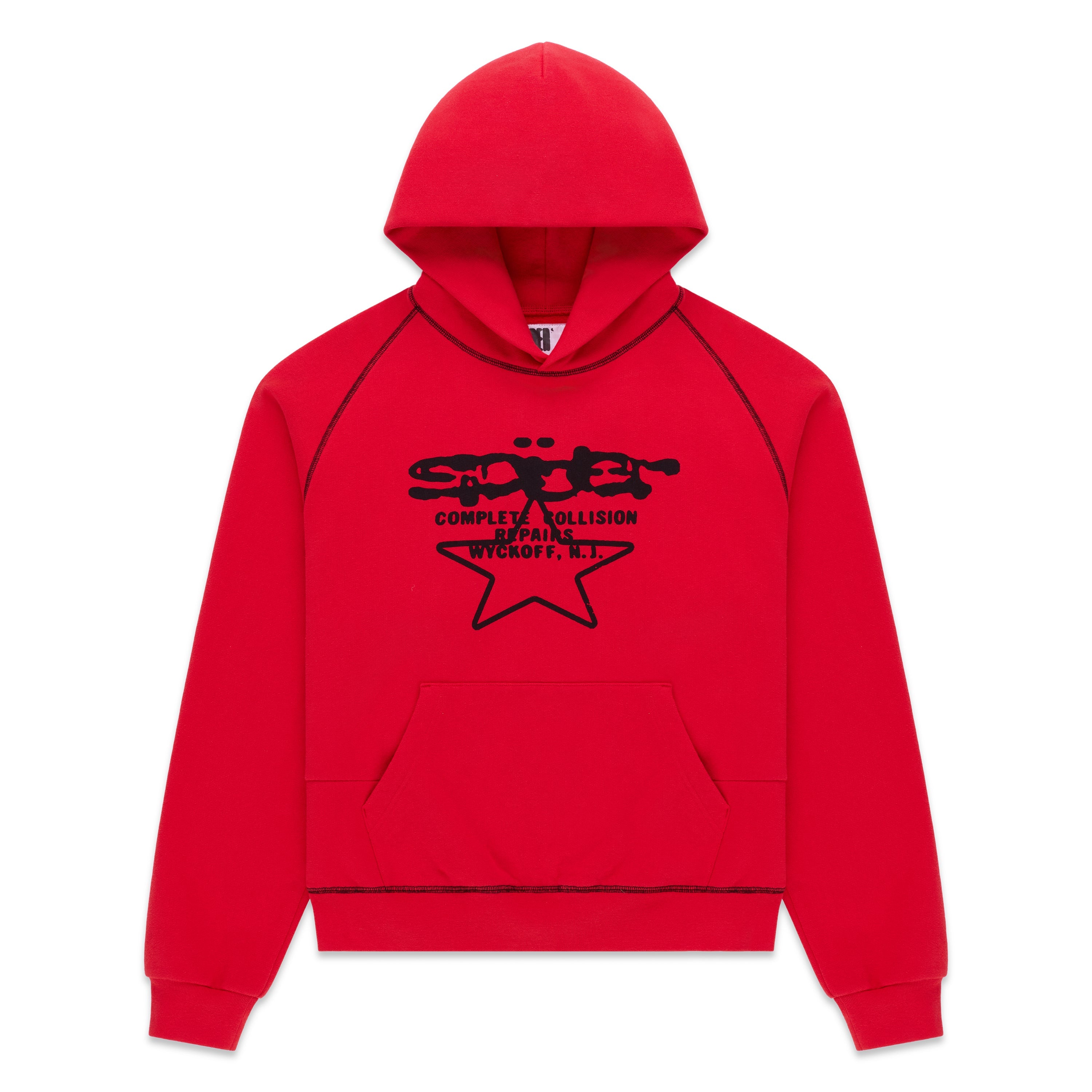 RED SPLAT COLLISION HOODIE | SP5DER | KING SPIDER