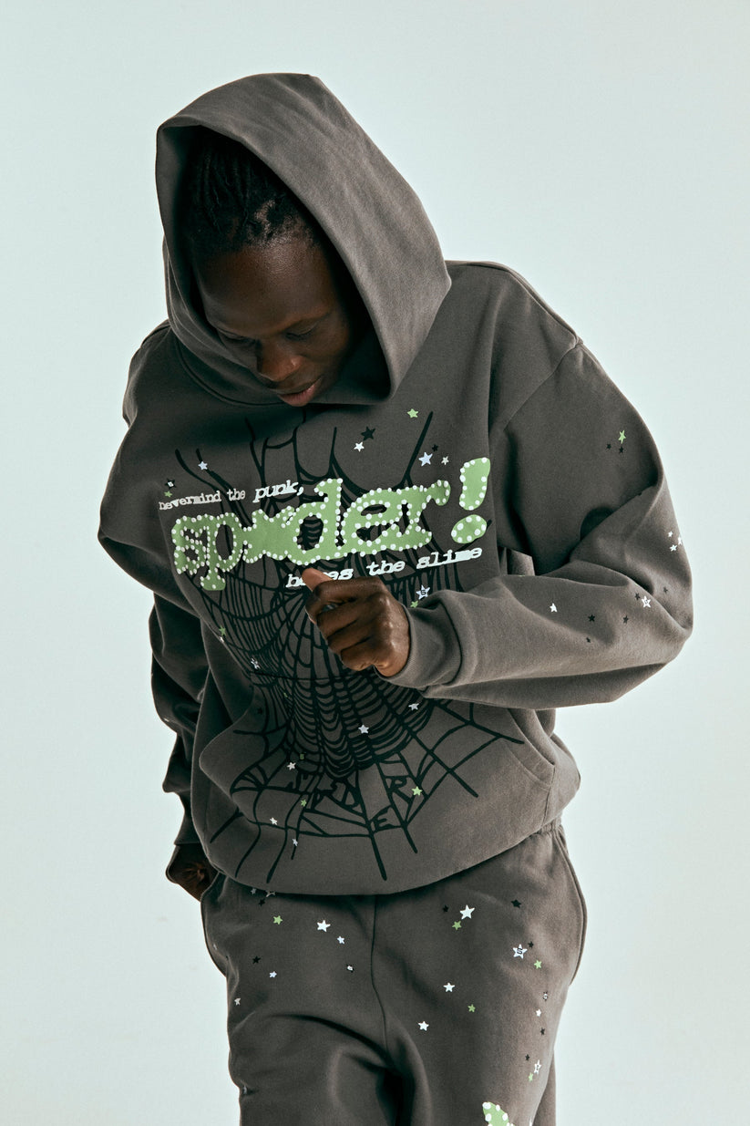 SLATE GREY PUNK V2 HOODIE | KING SPIDER | SP5DER