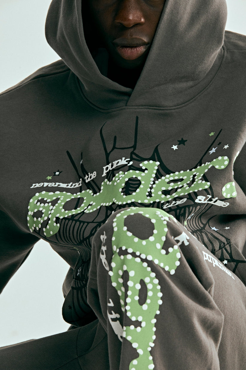 SLATE GREY PUNK V2 HOODIE | KING SPIDER | SP5DER